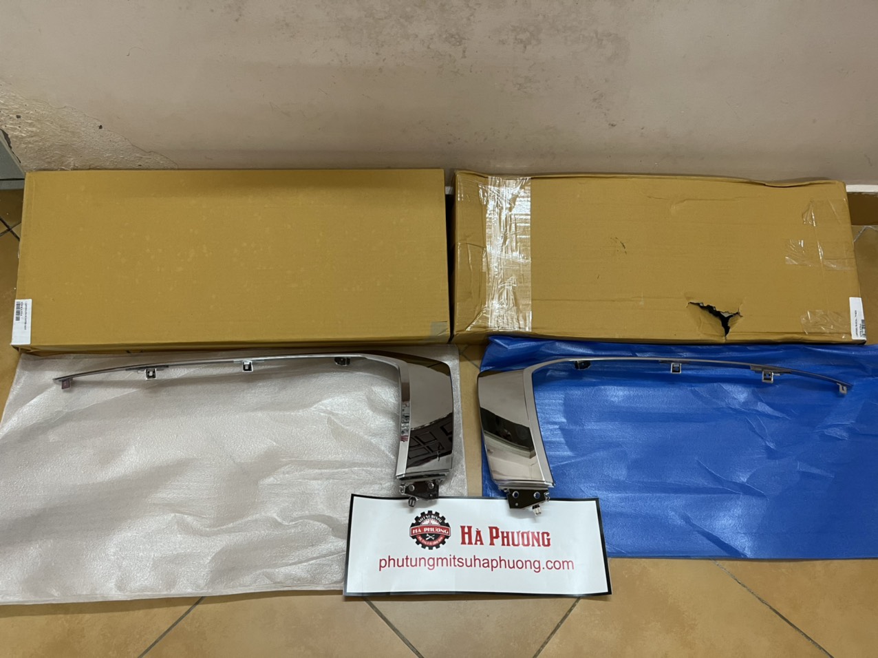 ốp mạ trang trí, ốp mạ crom cản trước trên pajero sport 2020-2022 ...